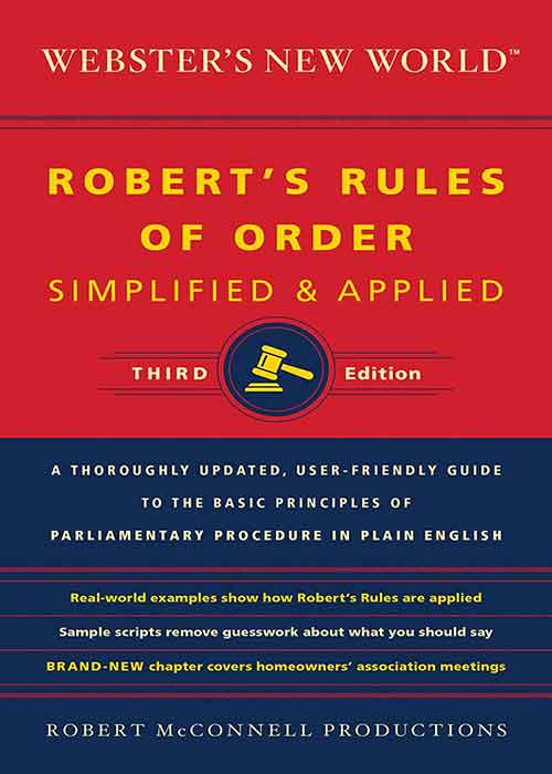 Websters New World Roberts Rules of Order Simplified and Applied ...